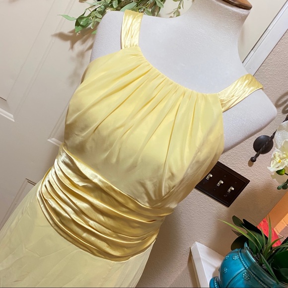 David's Bridal | Dresses | Davids Bridal Yellow Chiffon Charmeuse ...